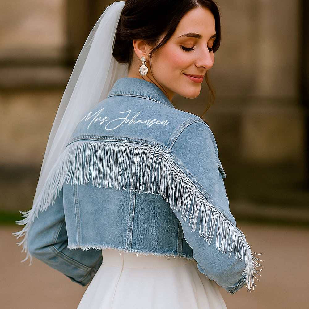 Denim Jackets – Blue Fringe Styles for Every Bride or Bestie ...