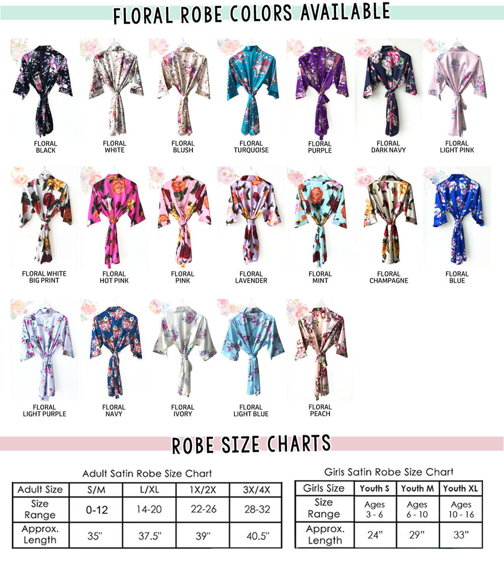 Customized Bridal Party Robe, Satin Bridesmaid Robes at Pretty Robes ...