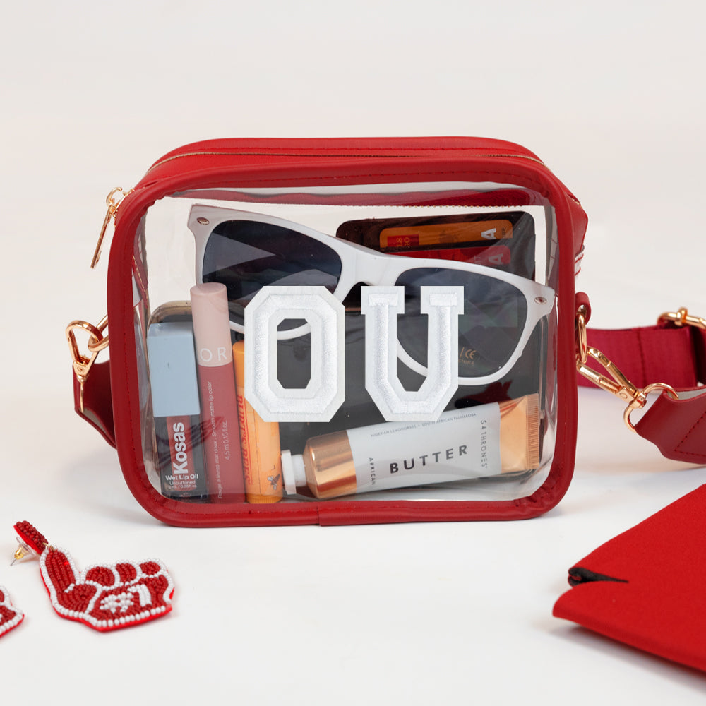 Personalized Patch Stadium Purse | Clear Custom Game Day Bag ...